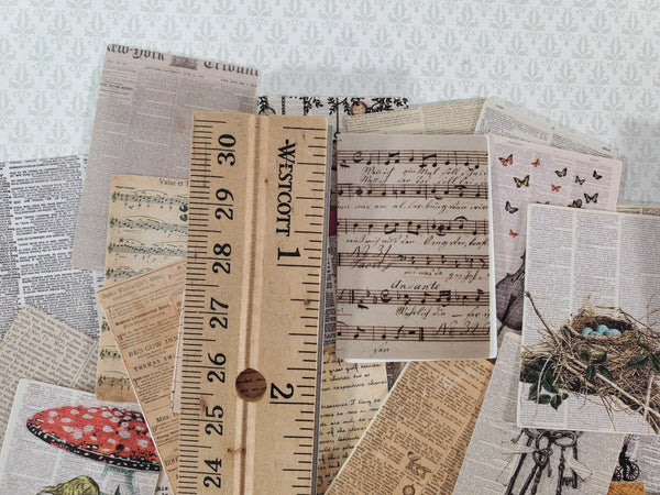100 Mini Book Pages & Sheet Music Prints on Cardstock Vintage Pictures ...