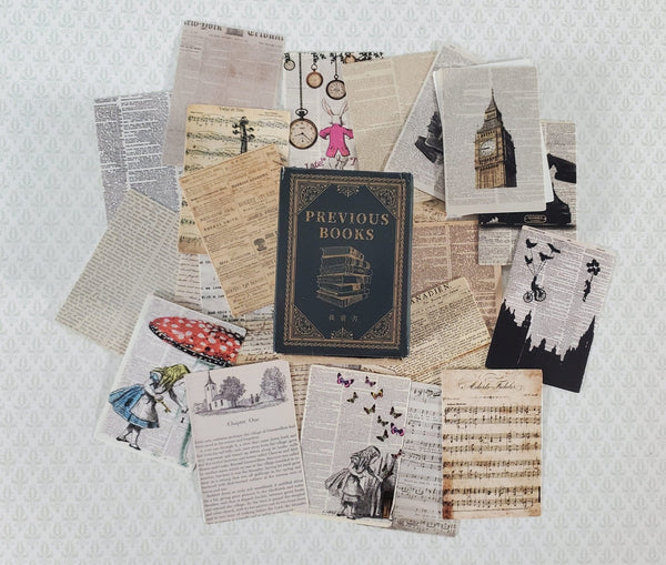 100 Mini Book Pages & Sheet Music Prints on Cardstock Vintage Pictures ...
