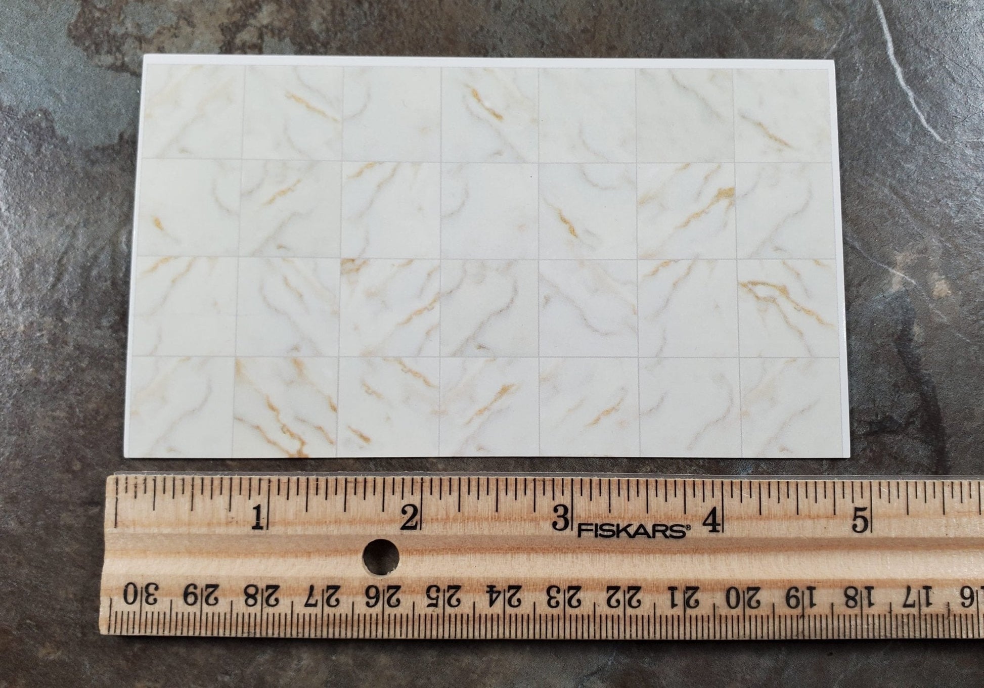 Dollhouse HALF SCALE Marble Floor Tile Cream Brown Gray 1:24 Scale ...