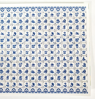 Dollhouse HALF SCALE Wall Tiles Embossed Delft Blue & White 1:24 Scale ...