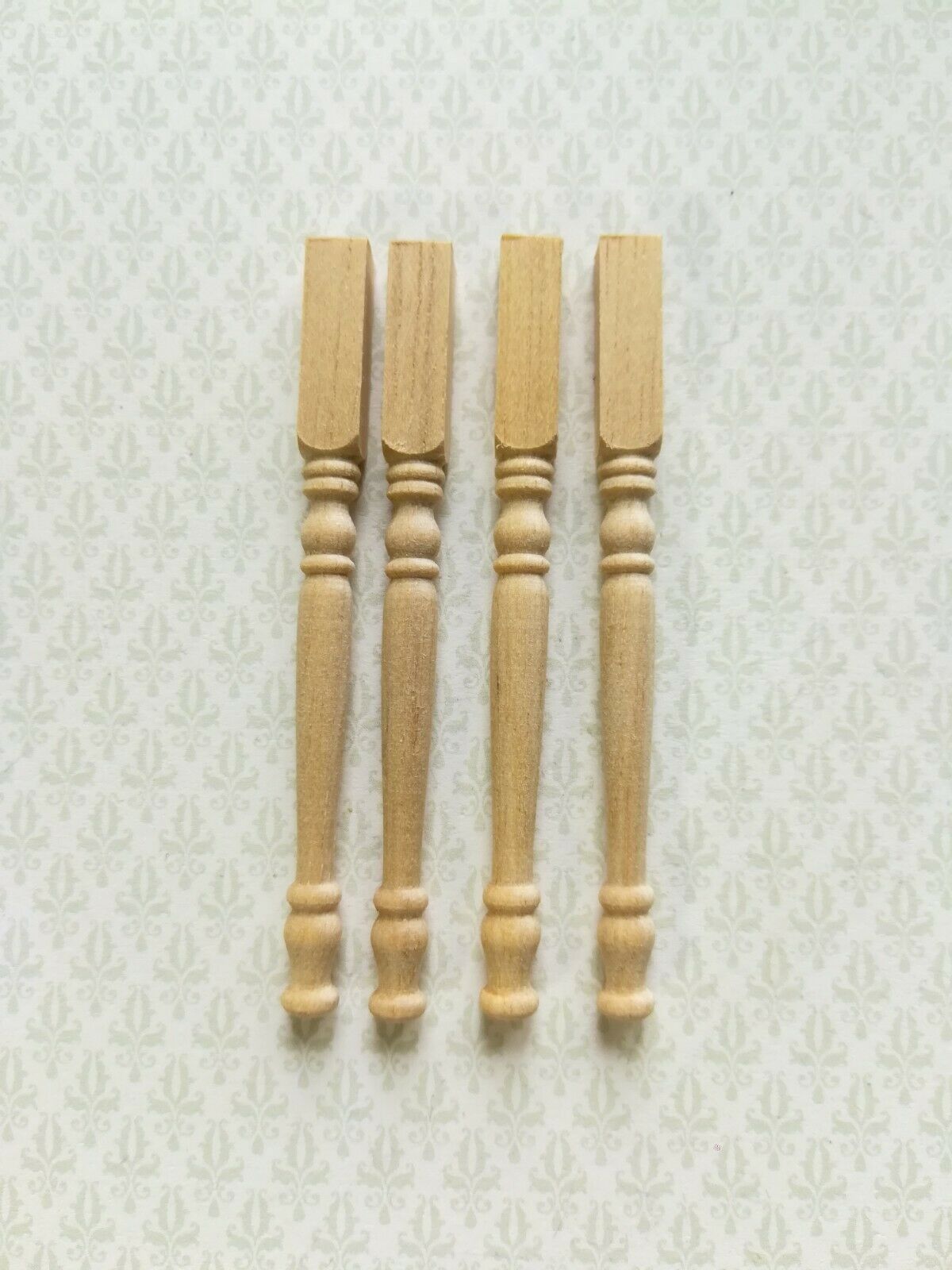 Dollhouse Miniature Wood Spindles Table Legs 4 Pieces 1:12 Scale 2 1/2 ...