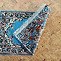 Dollhouse Rug Woven Fabric Large Bright Blue 9" x 6" 1:12 Scale ...