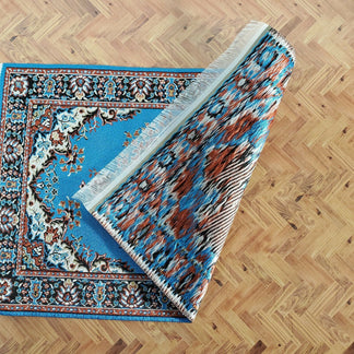 Dollhouse Rug Woven Fabric Large Bright Blue 9" x 6" 1:12 Scale ...