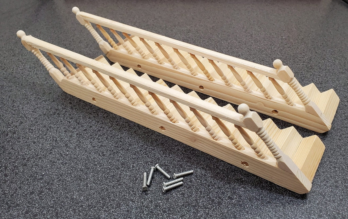 Dollhouse Stairs 2 Sets with Assembled Railing SMALL Narrow 1:12 Scale - Miniature Crush ...