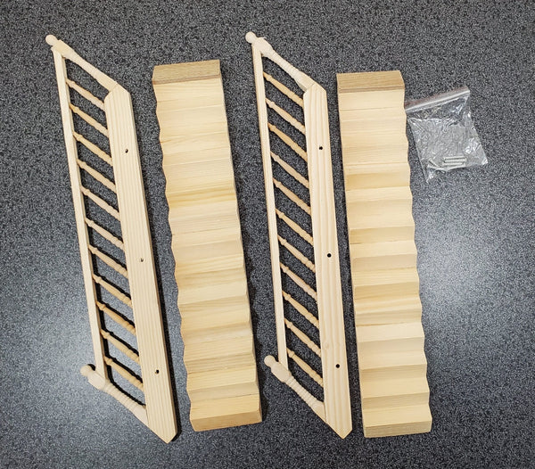 Dollhouse Stairs 2 Sets with Assembled Railing SMALL Narrow 1:12 Scale ...