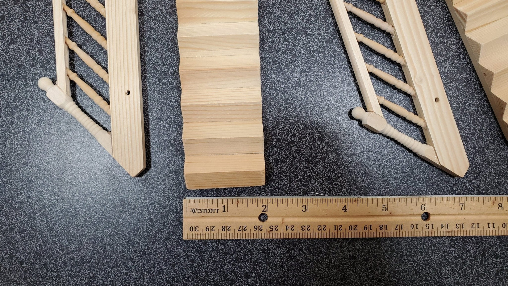 Dollhouse Stairs 2 Sets with Assembled Railing SMALL Narrow 1:12 Scale ...