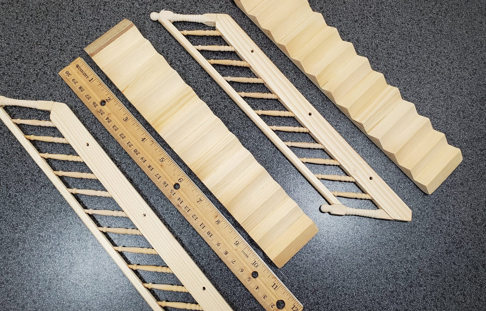 Dollhouse Stairs 2 Sets with Assembled Railing SMALL Narrow 1:12 Scale ...