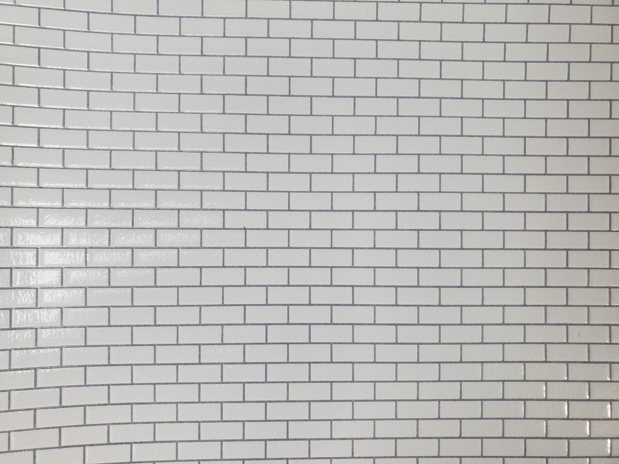 Dollhouse Subway Tile Metro Wall Tile Large White Embossed Glossy Paper ...