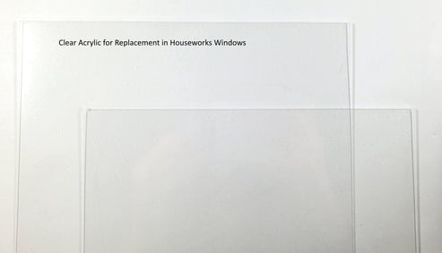 Houseworks Plexi Glass Acrylic Window Replacement Sheets 1 mm Thick Set ...