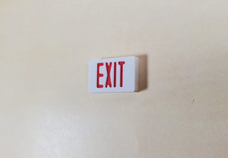 Miniature EXIT Sign White with Red 1:12 Scale Dioramas Action Figures ...