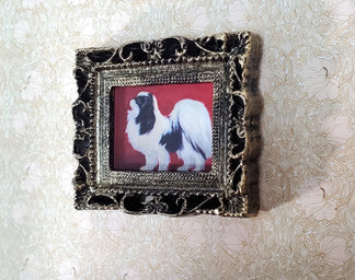 Miniature Japanese Chin Framed Dog Print 1:12 Scale Dollhouse Original ...